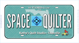 2017 Row By Row License Plate - Space Quilter | Kathy's Quilt Studio