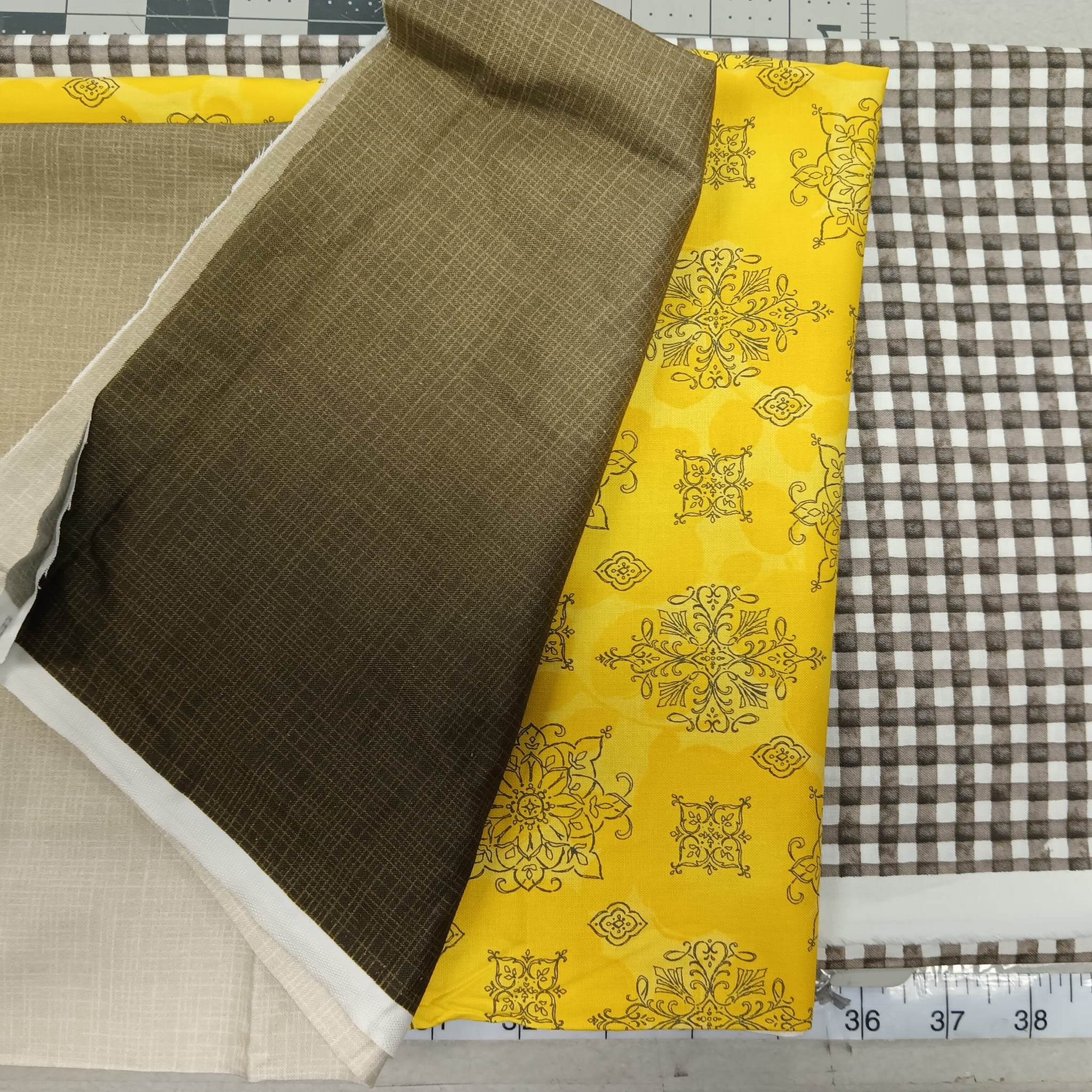 3 Yard Quilt Kit - Yellow and Brown Ombre - Ombre Check - Quilt Kit ...