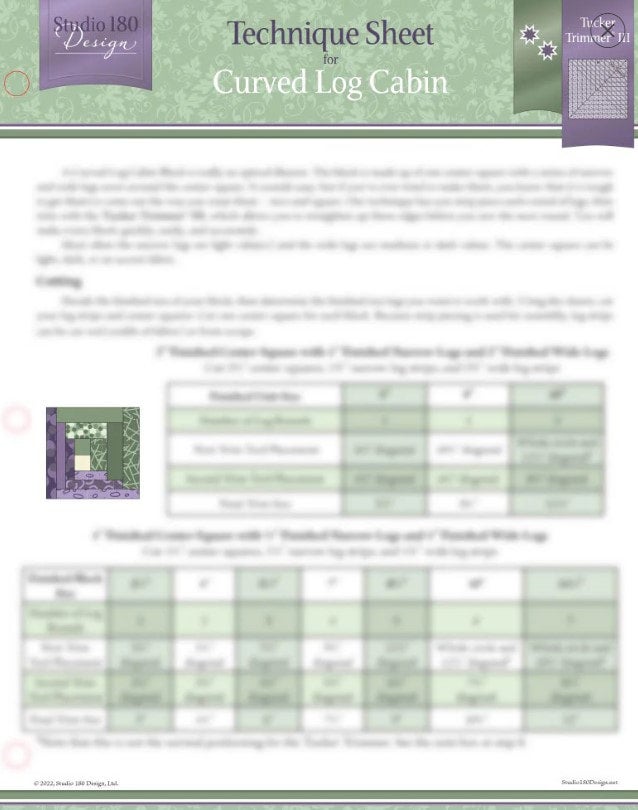 Studio180 - Curved Log Cabin - Technique Sheet - Sold by the Sheet | So ...