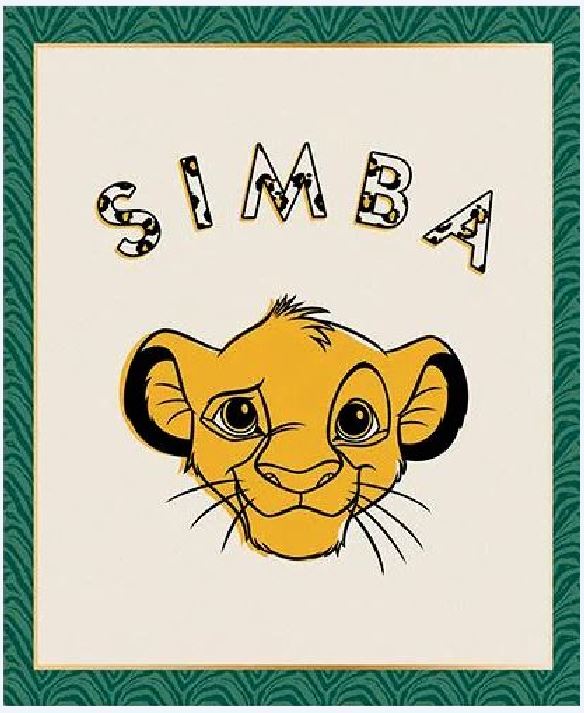 Camelot - Cute and Wild - Simba - Lion King Panel - Lion Guard -Disney - Simba Head - Lion ...